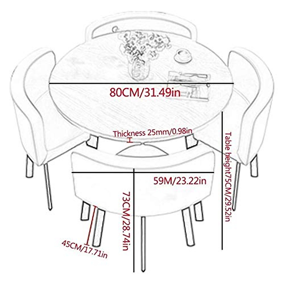 IWQHQXR Office Conference Table, Minimalist Table and Chair Set Home Modern Design Kitchen Round Dining Table Metal Legs Nordic Minimalist Cafe Display (Color : Black) (Color : White+Green)