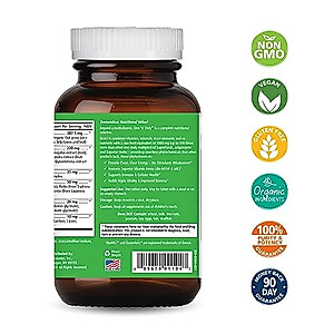 One n Only Whole Food Multivitamin by Pure Essence - Super Energetic Once a Day with Superfoods, Minerals, Enzymes, Vitamin D, D3, B12, Biotin - 60 Tablets