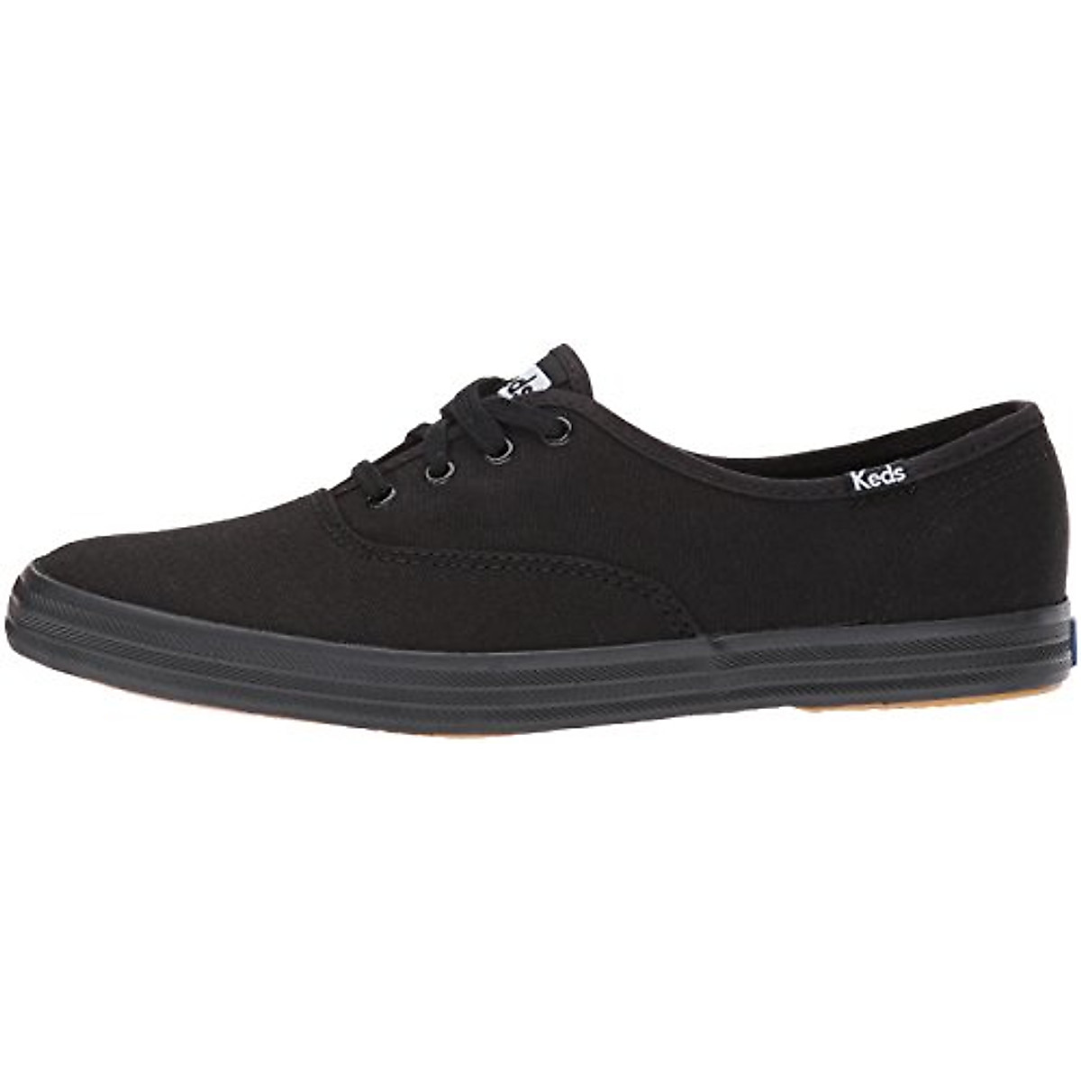 Keds Women's Champion Original Canvas Lace-Up Sneaker, Black/Black, 7 M US