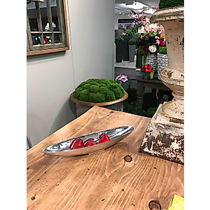 Modern Day Accents Barco Short Boat, Silver, Aluminum, Popular, Bowl, Tray, Tabletop, Centerpiece, Modern, Accent, Accessory, Décor, Home, Office, Filler, Glam, 20” x 4.5” x 3