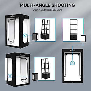 Professional Large Photo Light Box Photography Studio, Takerers 47x39x78inch LED Dimmable Shooting Tent Continuous Lighting Softbox for Clothing Photography with 3 Color Backdrops