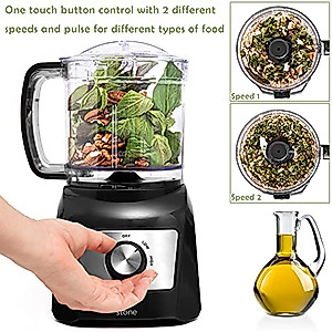 Moss & Stone 3 Cup Mini Food Processor, Strong Vegetable Chopper for Dicing, Chopping, Mincing, & Puree 350 Watts Mini Chopper With 2 Speeds, Perfect Baby Food Processor (Black)