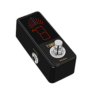 Vivlex Chromatic Tuner Pedal HD LED Display Mini Tuning Pedal for Guitar and Bass High Precision Full Metal Shell with True Bypass