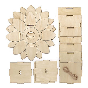 Baker Ross Sunflower Wooden Bird House Kits - Pack of 2, Woodcraft Activities to Paint and Decorate for Kids Arts and Crafts or Garden Projects (FE192)