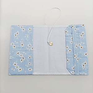 A5 Book Cover ( Chrysanthemums in Wathet ) Hard Book Sleeve Cover for Paperback,Journal,Diary,Novel,Washable Fabric,Fits Thickness Adjustable