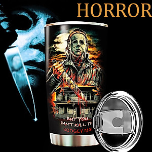 XWLAI Horror Tumbler with Lid and straw - Gift for Men, Women Who Love A Good Scare - Halloween Coffee Cup - Gifts for Friend on Birthday, Christmas - Halloween Decorations - Horror Tumbler 20 Oz
