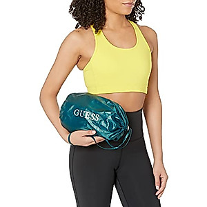 GUESS womens Hooded Packable Puffer Transitional Jacket, Emerald, Medium US