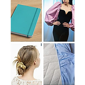 Mandala Crafts Flat Elastic Band, Braided Stretch Strap Cord Roll for Sewing and Crafting; 1/4 inch 6mm 50 Yards White