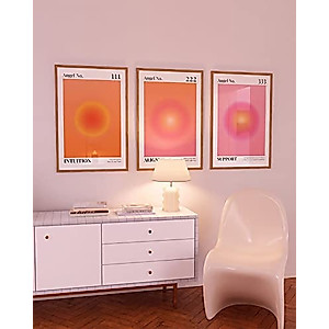 Colorful Angel Number Aura Poster Set of 3 Spiritual Posters Canvas Grainy Gradient Prints Treny Preppy Wall Art Aesthetic Room Decor Affirmation Inspirational Quotes Wall Art for 12x16 Inch Unframed