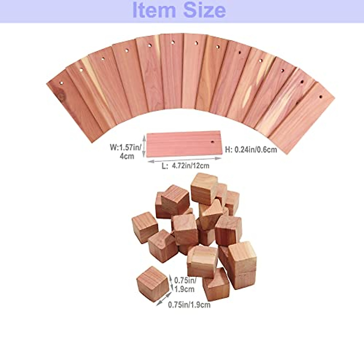 Brite Lightingtech Cedar Blocks for Clothes Storage, Red Cedar Planks and Cedar Cubes for Closets and Drawers Total 26PC