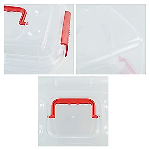 DynkoNA Plastic Boxes with Lids, Clear Storage Bins Set of 6, 6 Quarts