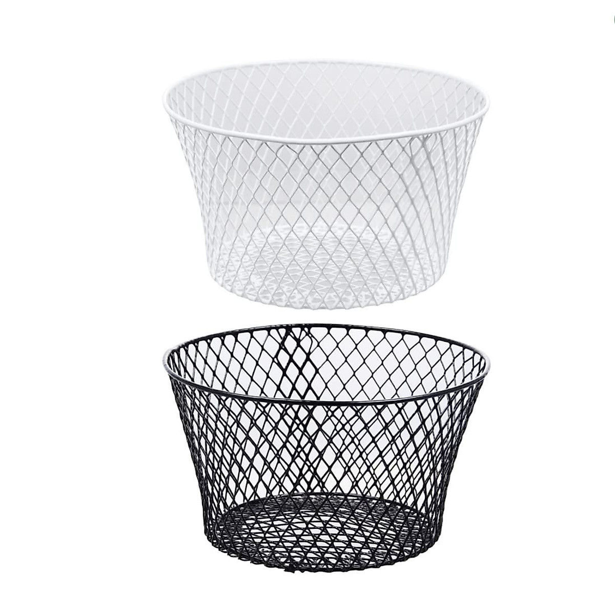 Essentials Round Vinyl-Coated Wire Baskets, 7.875x4.5 in. (White)