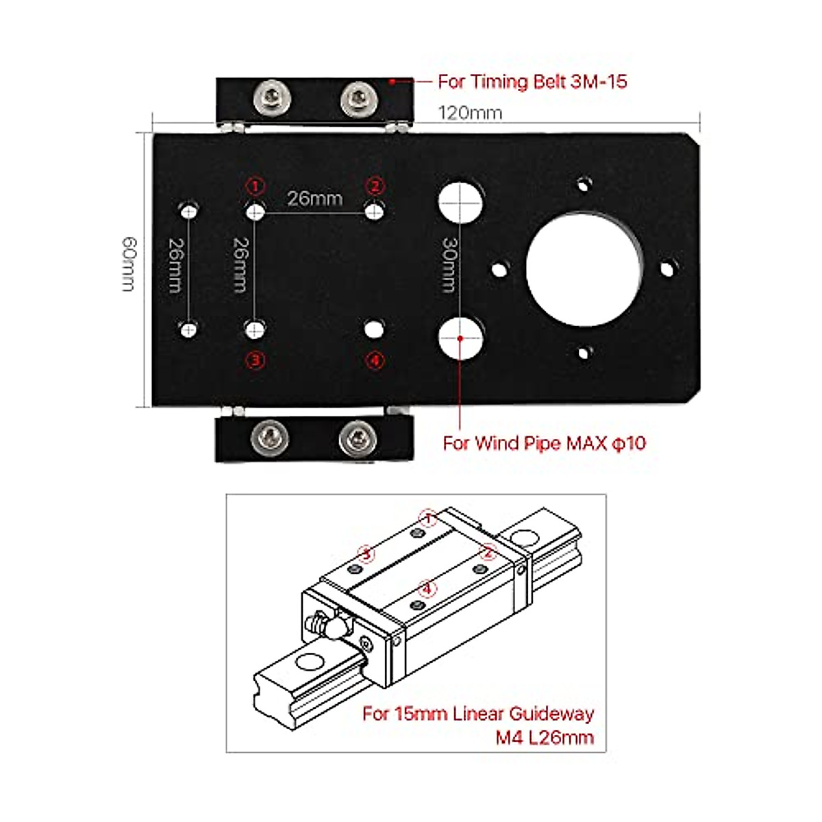 Cloudray C Series CO2 Head Set with 1 PCS China PVD Focus Lens D20mm FL50.8mm and 3 PCS Mo Mirrors D25mm (Set B)