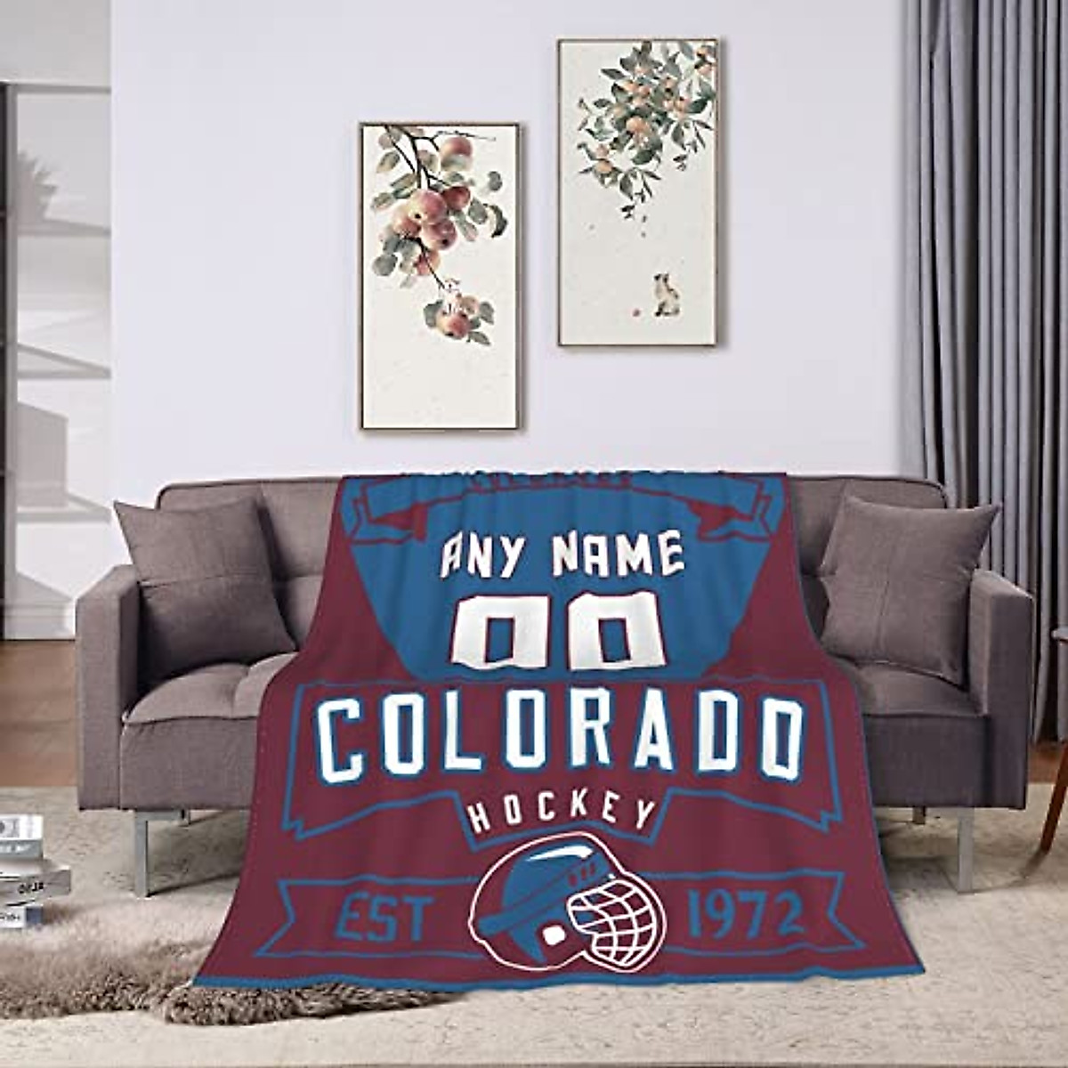 Custom Blanket for Bed Personalized Fans Gift Hockey City Summer Winter Fleece Throw Blankets Add Name and Number Personalized