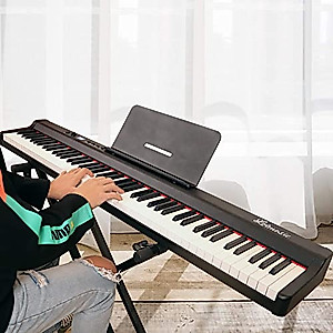 Digital Piano, 88 Key Full Size Velocity-Sensitive Semi-Weighted Keys Portable Electric Piano with Sustain Pedal Power Supply for Beginner/Adults Practice