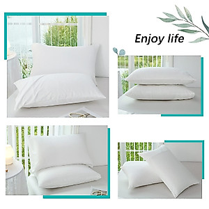 MILDLY Queen Pillowcases White - 100% Washed Microfiber Super Soft and Cozy Pillow Cases Set of 2 with Envelope Closure 20x30 Inches