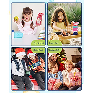 OFFNOVA 12oz Kids Sublimation Tumbler, Kids Sublimation Tumbler Blank with with One-click Pop-up Straw and Handle, Children Sublimation Cups for Milk, Soda, Juice, Drinks (4 Pack)