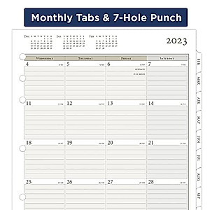 AT-A-GLANCE 2023 Daily Planner Refill, Hourly, 14010 Day-Timer, 8-1/2" x 11", Size 5, Folio Size, One Page Per Day, Loose Leaf, Monthly Tabs (491-125)