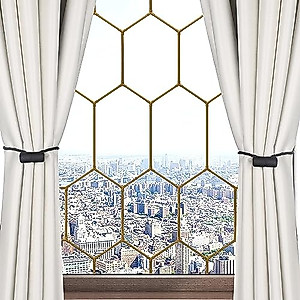 Groleca 4 Pack Magnetic Curtain Tiebacks Curtain Holdbacks Curtain Ties Outdoor Curtain Tiebacks Modern Rope Tiebacks Drapery Holdbacks Tie Backs for Curtains (Black, 4)