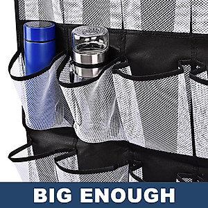 NINEFOX 24 Pockets for Stanley Cup Organizer, Rain Cup Organizer for Stanley Cup, with Hooks, Foldable, for Home, Kitchen, Classroom, 32*27*2.5cm, Black, 22359885