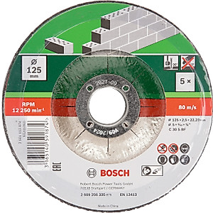 Bosch DIY Trennscheibe Stein für Winkelschleifer (5 Stück, Ø 125 mm, gekröpft, C 30 S BF)