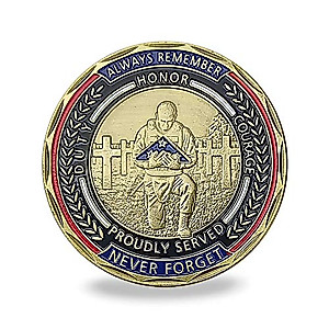 Military Veteran Challenge Coin United States We Stand for The Flag We Kneel for The Fallen