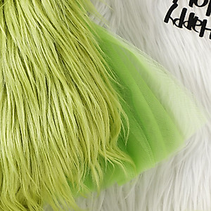 Toddler Baby Girl Christmas Heart Faux Green Fur Costume Tulle Tutu Romper Dress with Green Fuzzy Fur Leg Warmers Socks Green Headband Princess Party Xmas Holiday Outfit Clothes Green Red 4PCS 12-18 Months