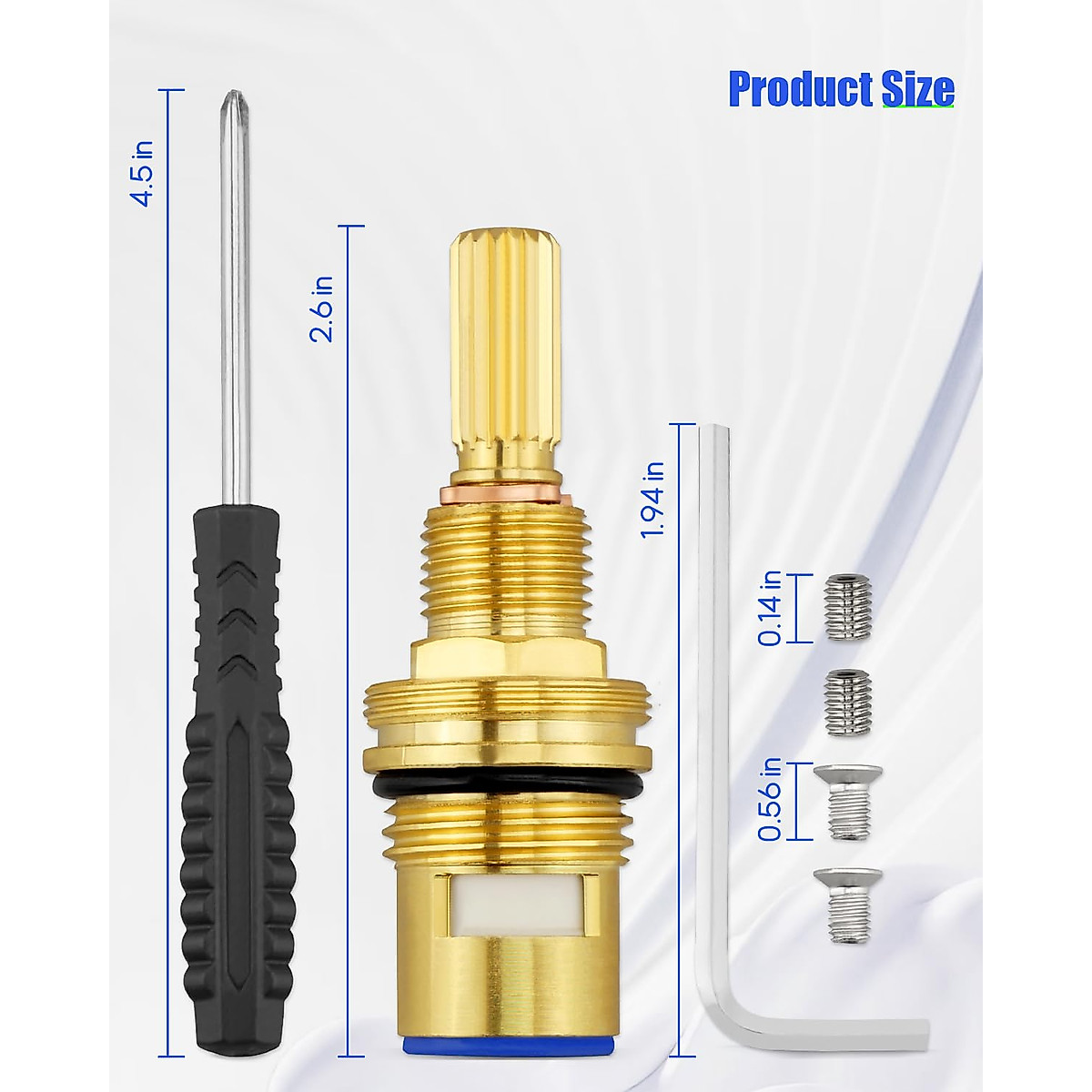 Urnqowuy Brass 1-001 Widespread Cartridge Cold Side Fit for Newport Brass 1-001 Faucet Ceramic Cold Cartridge