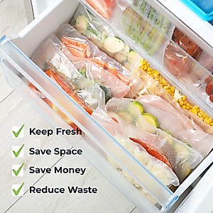 Vondior Vacuum Sealer Machine, 80Kpa Dry & Moist Food Vacuum Sealer Machine with Built-in Cutter, Air Sealing System for Sous Vide and Mason Jar, Includes 20 BPA Free Vacuum Sealer Bags