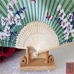 RAZZUM Decorative Folding Fans Pattern Folding Dance Wedding Party Lace Silk Folding Hand Held Flower Fan Hand Fan Cool Bamboo Flower Personalized Chinese Fans Fan (Color : Grey)