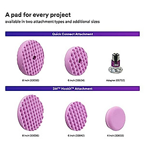 3M Perfect It 1 Step Foam Finishing Pad, 33034, Quick Connect, Surface Buffing, Collision Repair, High Gloss Polish, 6 in