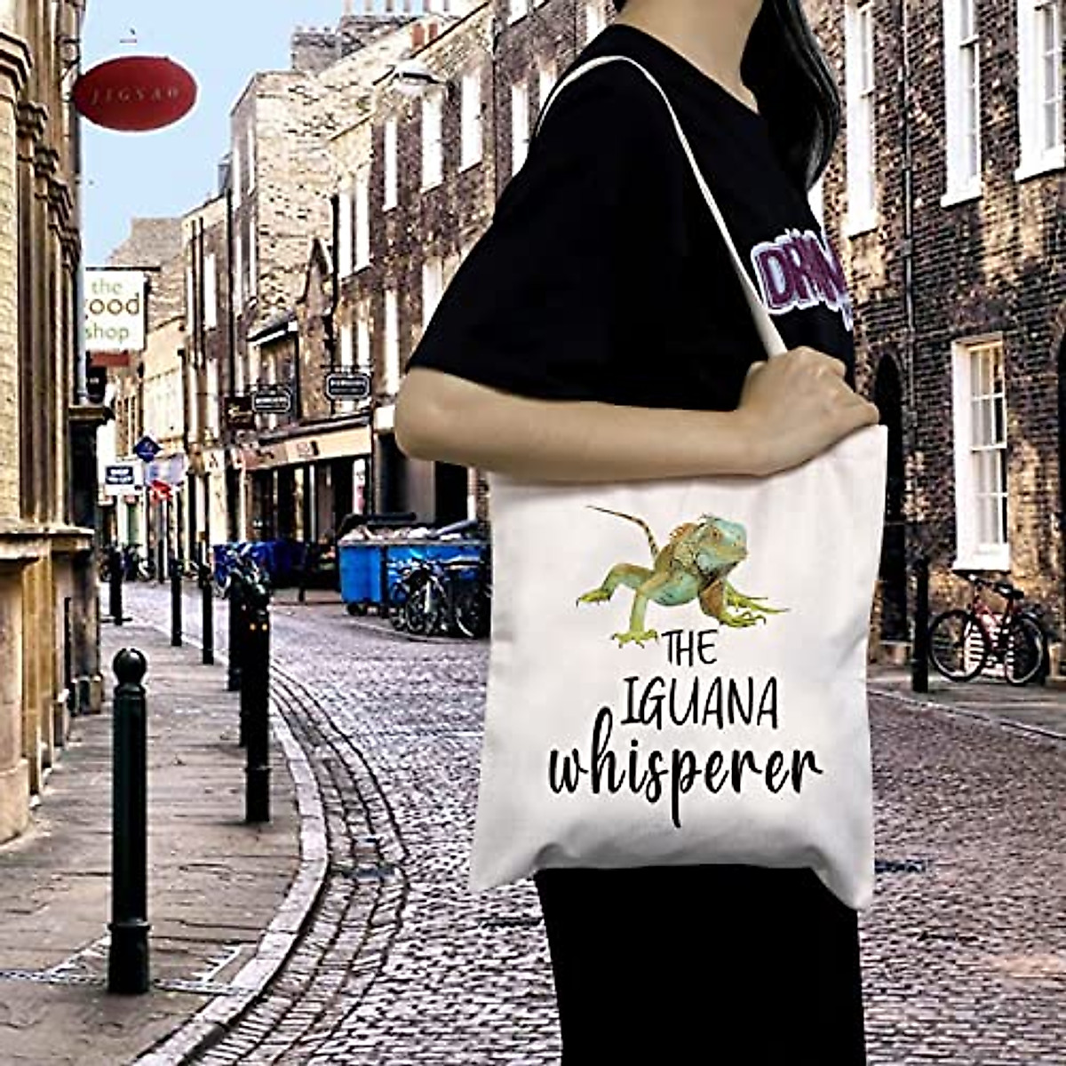 MBMSO the Iguana Whisperer Tote Bag Iguana Gifts Lizard Shoulder Bag Iguana Lover Gifts Reptile Owner Gifts Shopping Bag (The iguana whisperer tote bag)
