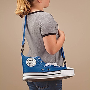 Personalized Sneaker Shaped Backpack with Custom Name, Blue Zip Closure, Adjustable and Detachable Strap, 15” Long x 5” Wide x 8” High