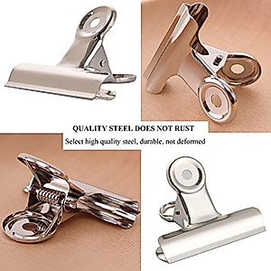 Coideal Large Metal Hinge Clips - 20 Pack 2 Inch Silver Bull Binder Paper Clip Clamp for Office Pictures Photos, Kitchen Food Bags (51mm)