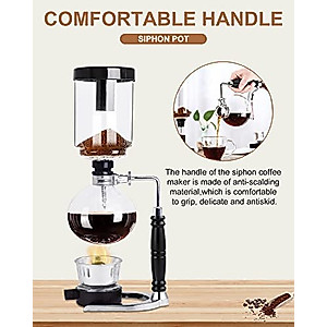 YUCHENGTECH Siphon Syphon Coffee Maker Tabletop Glass Siphon Pot Glass Technica Syphon Coffee Maker Siphon Vacuum Coffee Maker(5 Cups(600ml))