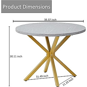 Leisure Coffee Table Modern Marble Effect Table Top Golden Iron Art Mid-Century White Tulip Table Metal Base Pedestal Table for Kitchen Restaurant Living Room Side Table (Color : Grey/Grey)