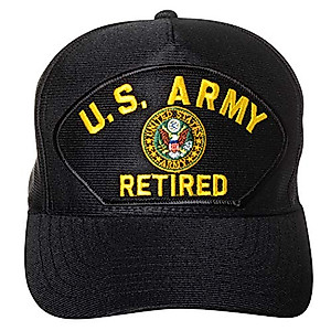 United States Army Retired Emblem Patch Hat Black Baseball Cap