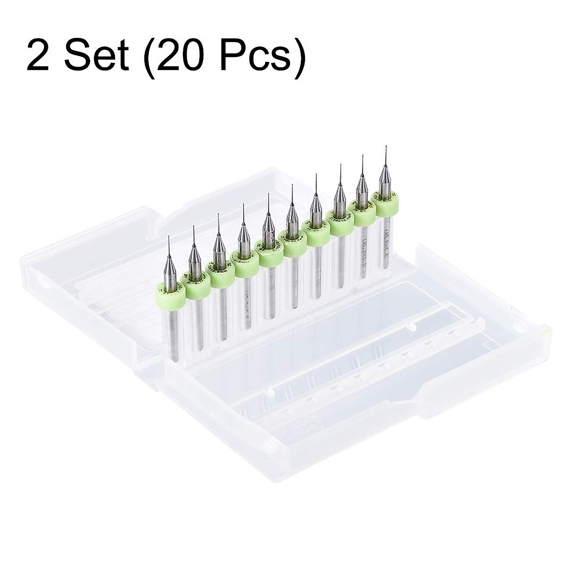 uxcell PCB Drill Bits 0.3mm Tungsten Carbide Rotary Tool Jewelry CNC Engraving Print Circuit Board Micro Drill Bits 1/8 Inch Shank 2 Set (20 Pcs)
