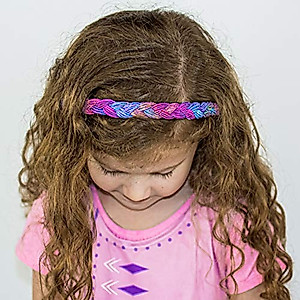FROG SAC 2 Braided Headbands For Girls, Tie Dye Mermaid Headband for Kids, Metallic Braid Head Band Hair Accessories, Cute Rainbow Unicorn Party Favors