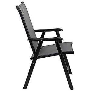 Flash Furniture Black Outdoor Folding Patio Sling Chair (2 Pack)