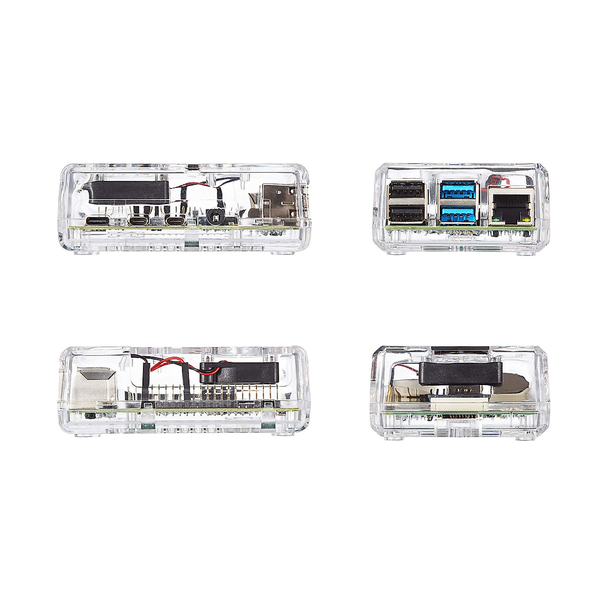 Vilros Raspberry Pi 4 Compatible Case with Built in Fan (Clear Transparent)