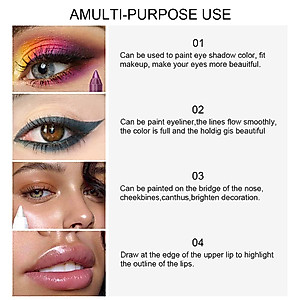 HAOYA 3 Colors Matte Eyeliner Pen Set With Pencil Sharpener,Green - Green Dark Green Blue Colorful Eyeliner Pencil Set, Pearl Metallic Glitter Waterproof Professional Eye Color Sets 4 Green S3