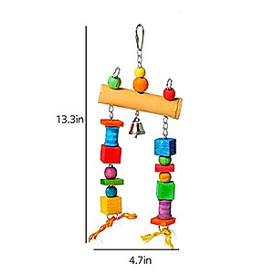 kidus 2-Pack Parrot Bird Bamboo Chewable Sound Toy Set Bird Supplies Bird Cage Accessories