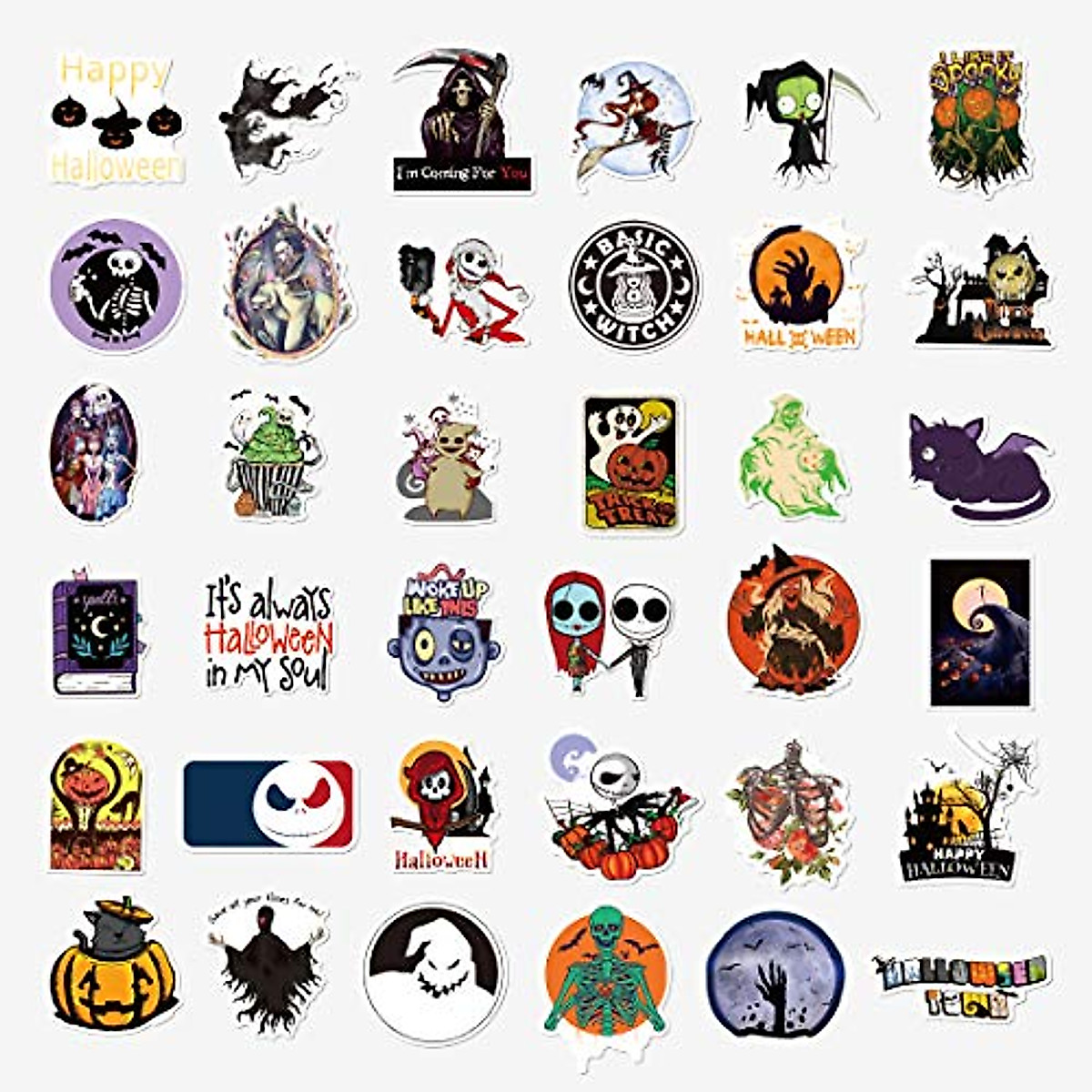 Halloween Stickers, 60PCS Waterproof Vinyl Stickers for Laptop Water Bottle Computer Skateboard Phone Case
