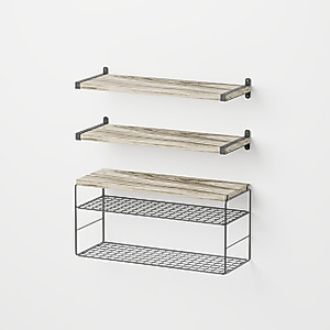 ILAYIJIA Bathroom Wall Floating Shelf: Bathroom Wall Mounted Floating Shelves, Floating Bathroom Wall Shelf, Bathroom Floating Shelves Wall Mounted, Bathroom Floating Shelf Over Toilet (Grey)