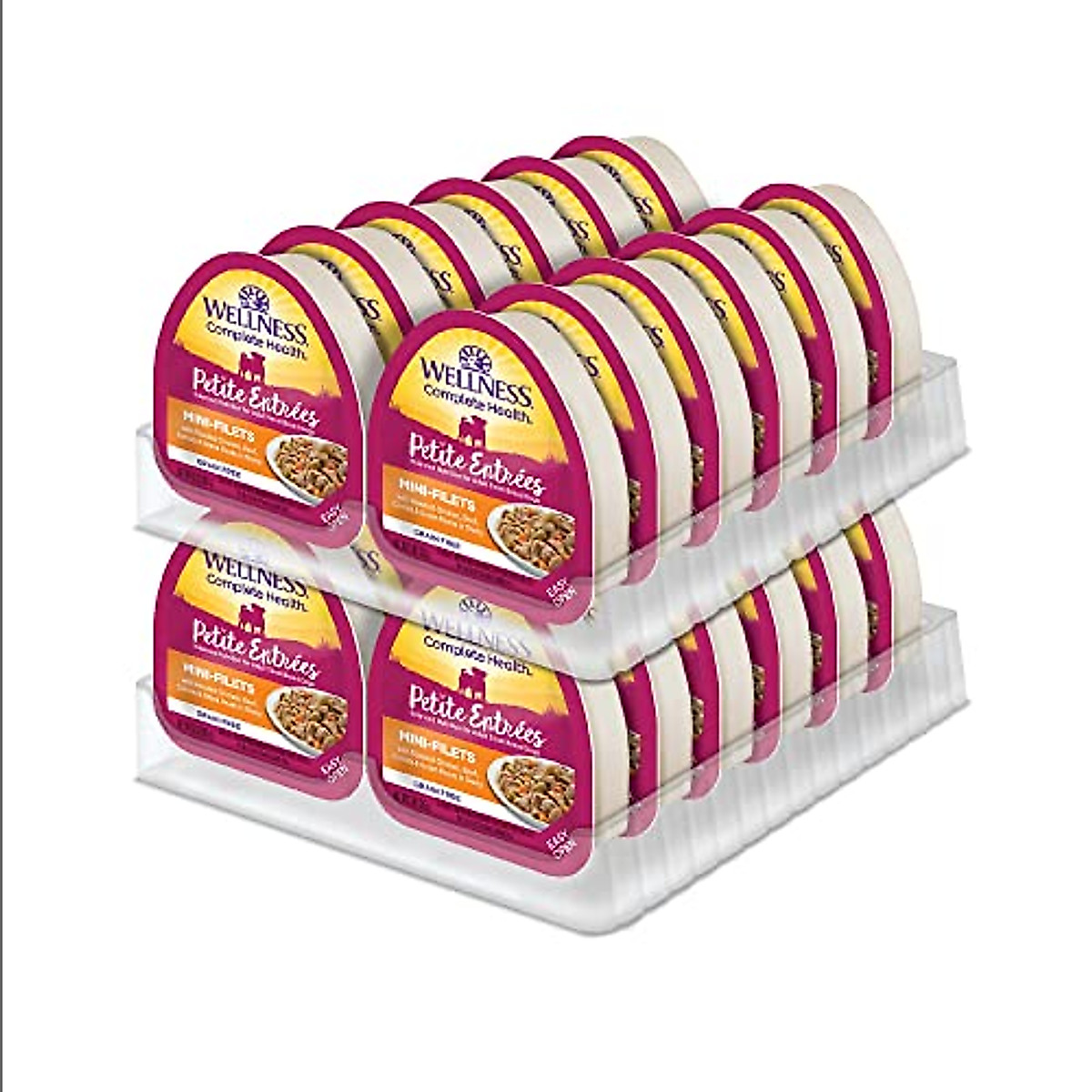 Wellness Petite Entrees Mini Fillets Natural Wet Small Breed Dog Food, Roasted Chicken, Beef, Carrots & Green Beans, 3-Ounce Cup (Pack of 24)