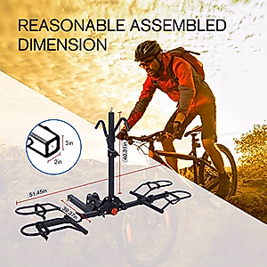 Young 2-Bike Rack Hitch Mount Platform Style for Cars Trucks SUVs Minivans, fits MTB Gravel Road Bike with Up to 5-inch Fat Tire Carrier Rack 200 lb Capacity - 2" Hitch Receiver