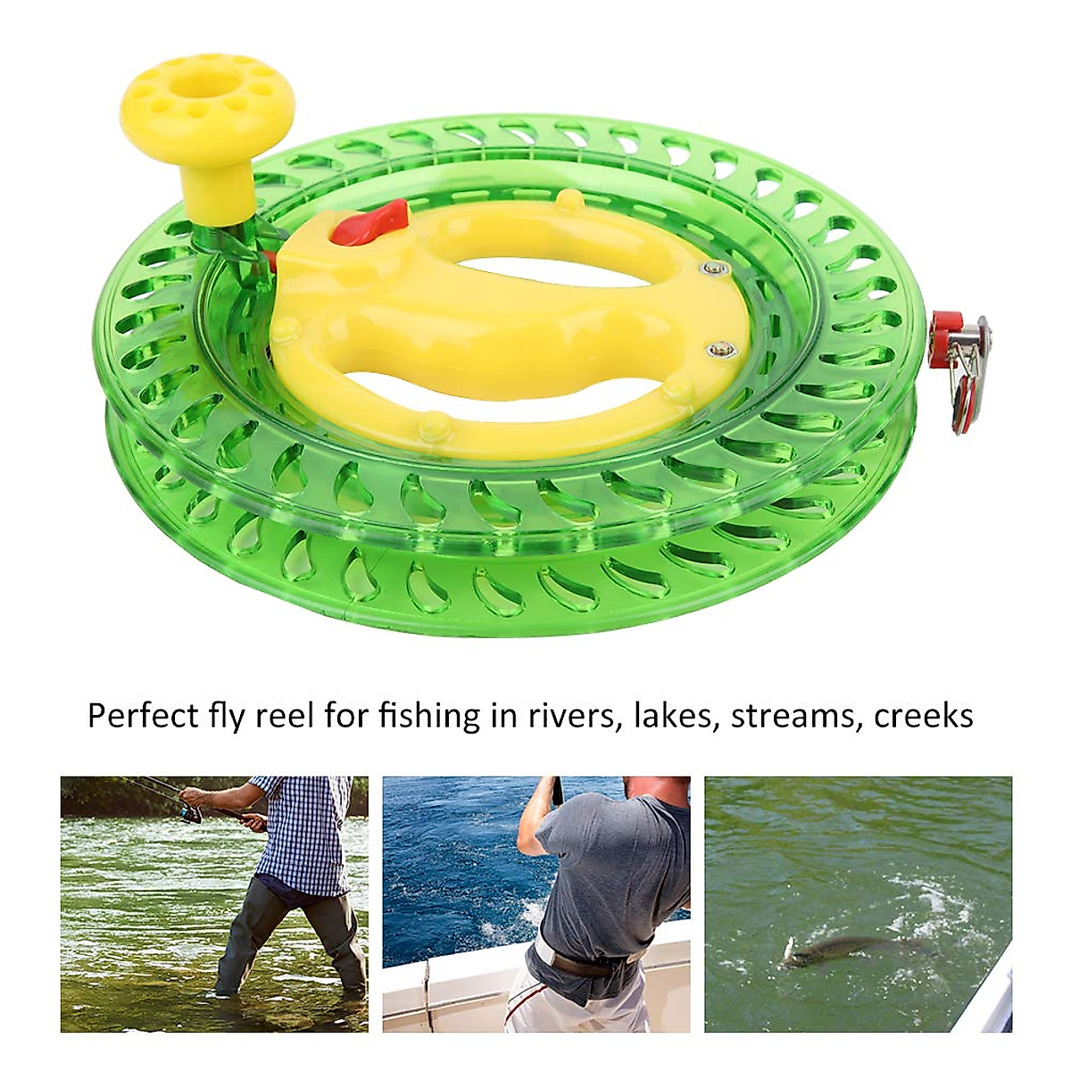Fishing Line Reel, ABS Multifunction Sea Fishing Wheel Hand Wire Wrapping Fly Line Fishing Reel Accessory (Green)
