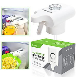 QooQuench Upgraded Automatic Drink Dispenser, Milk Dispenser For Fridge Gallon: USB Rechargeable, Easy to Clean, Leakproof Milk Jug Pump, Electric Tap For Juice & Beverage to Preserve Freshness Longer