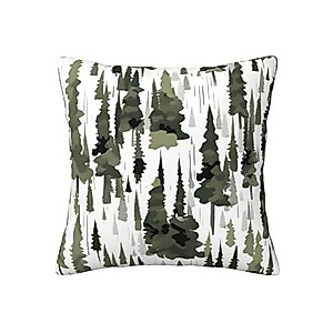 White Trees Camo Pattern Decorative Pillow Cover - Soft and Versatile Cushion Case for Home Décor and Car Seats